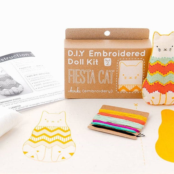 Embroidery Kit - Fiesta Cat – Quixotic Fibers